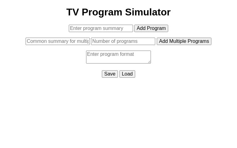 TV Program Simulator ― Perchance Generator