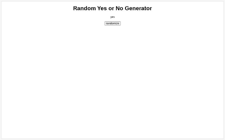 Random Yes or No Generator