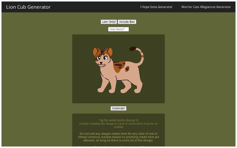 Lion Cub Generator