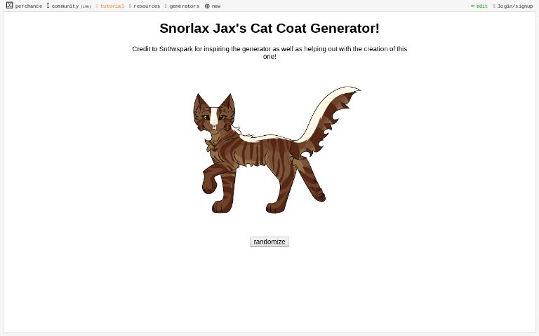 Snorlax Jax's Cat Coat Generator!
