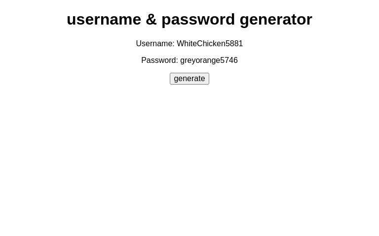 username & password generator
