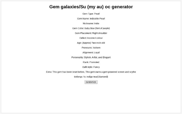 Gem galaxies/Su (my au) oc generator