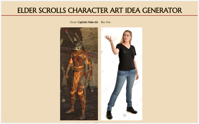 Elder Scrolls Character Art Idea Generator