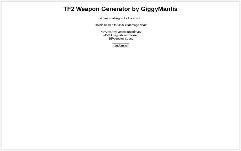 TF2 Weapon Generator by GiggyMantis