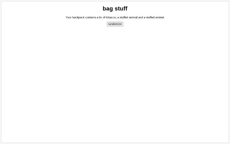 bag stuff ― Perchance Generator