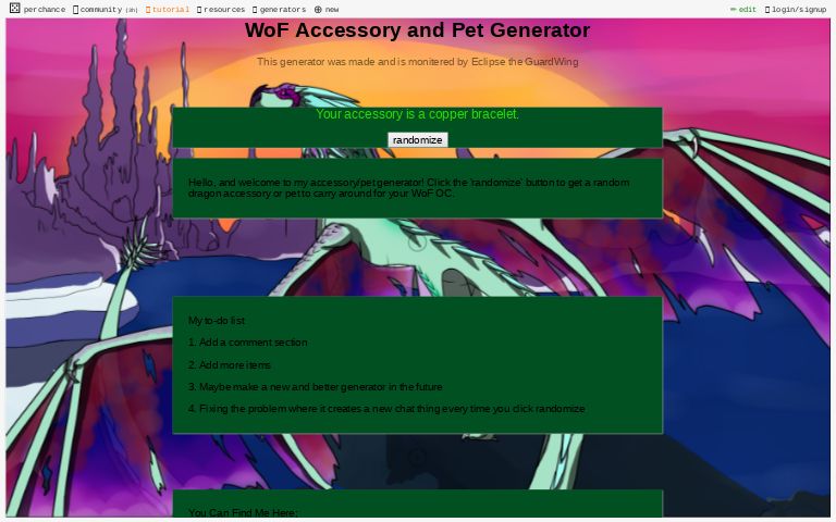 WoF Accessory and Pet Generator