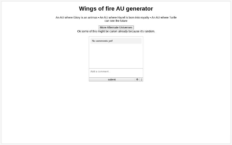 Wings of fire AU generator