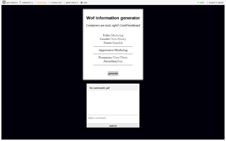Wof information generator