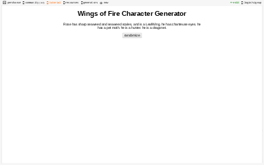 Wings of Fire Character Generator