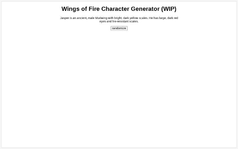 Wings of Fire Character Generator (WIP)