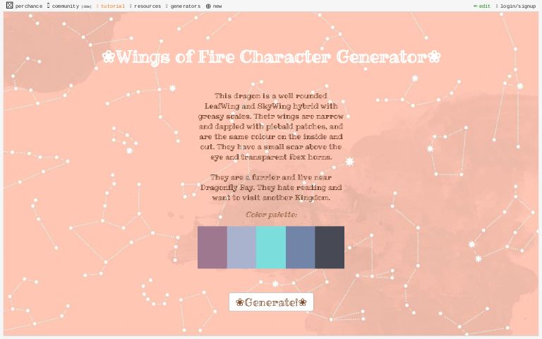 Wings of Fire Character Generator