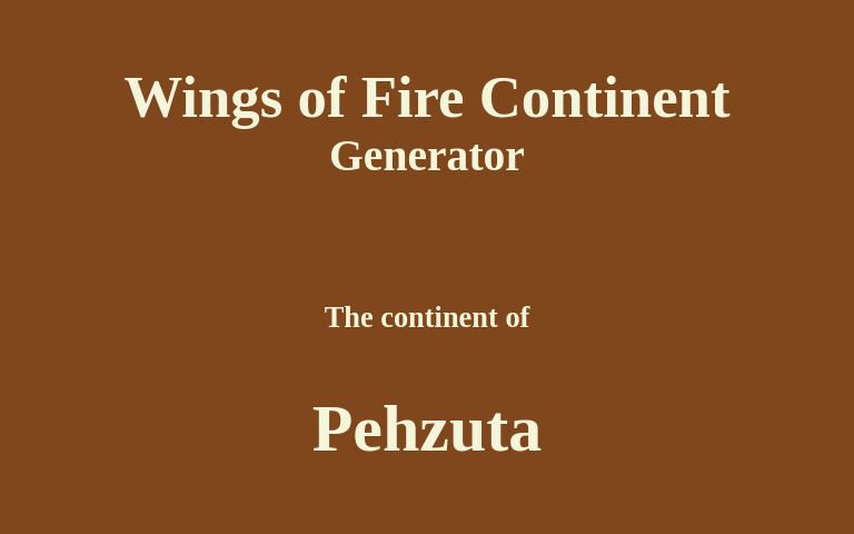 Wings of Fire Continent Generator