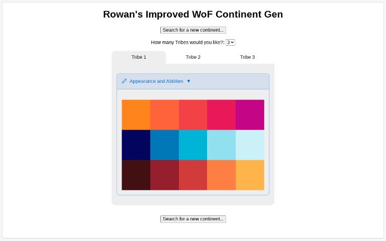 Rowan's Improved WoF Continent Gen