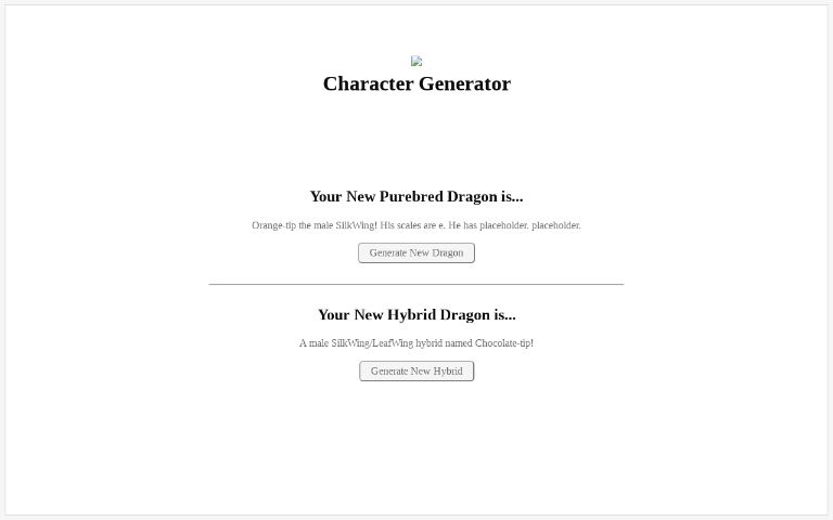 Wings of Fire Character Generator