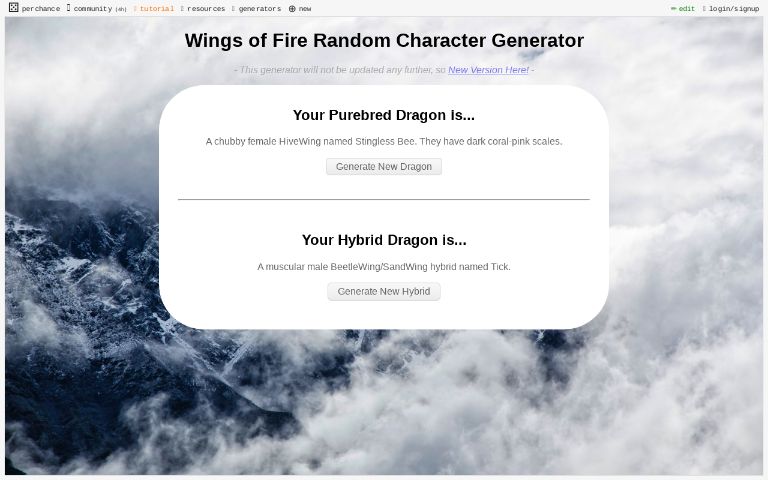 Wings of Fire Random Character Generator
