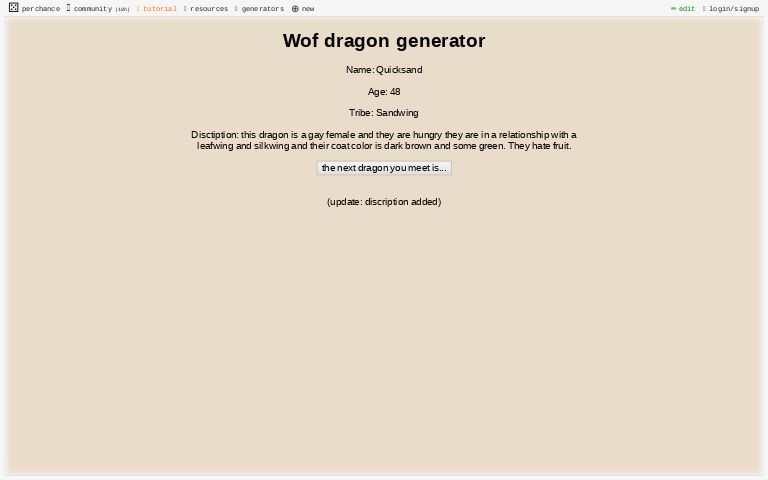 Wof dragon generator