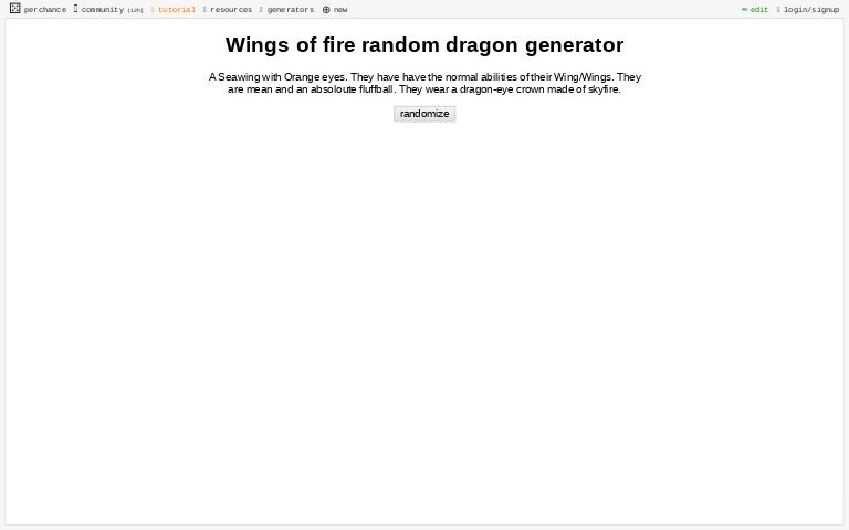 Wings of fire random dragon genarator ― Perchance Generator