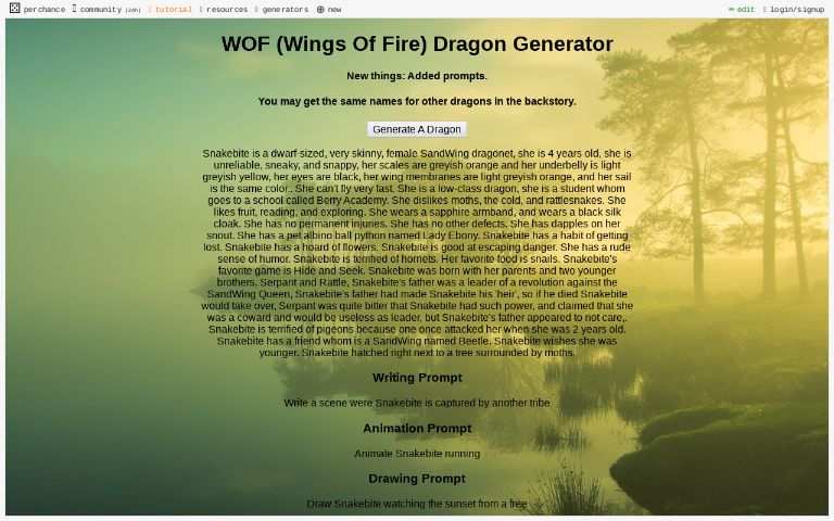 WOF (Wings Of Fire) Dragon Generator