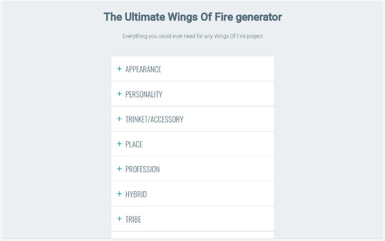 The Ultimate Wings Of Fire generator