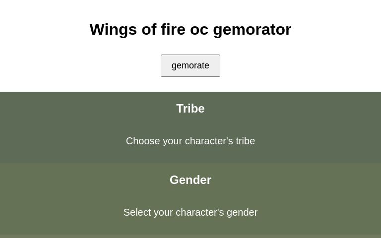 Wings of fire oc gemorator ― Perchance Generator