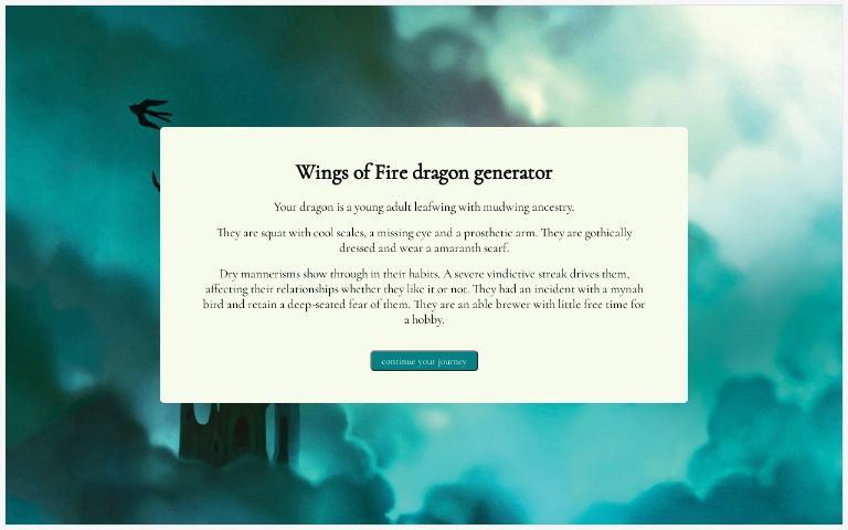 Wings of Fire dragon generator