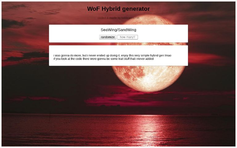 WoF Hybrid generator