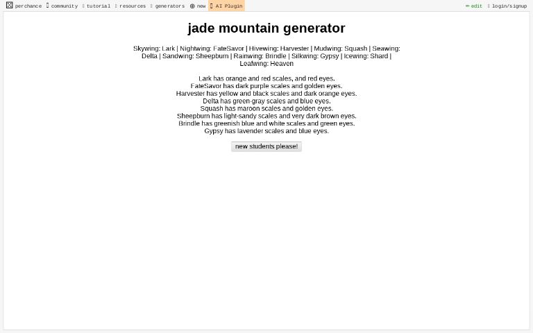 jade mountain generator