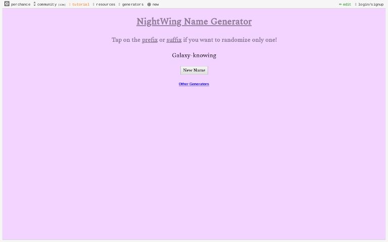 NightWing Name Generator
