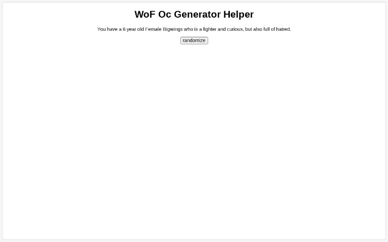WoF Oc Generator Helper