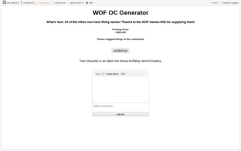 WOF OC Generator