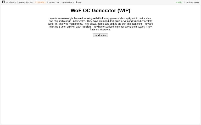 WoF OC Generator (WIP)