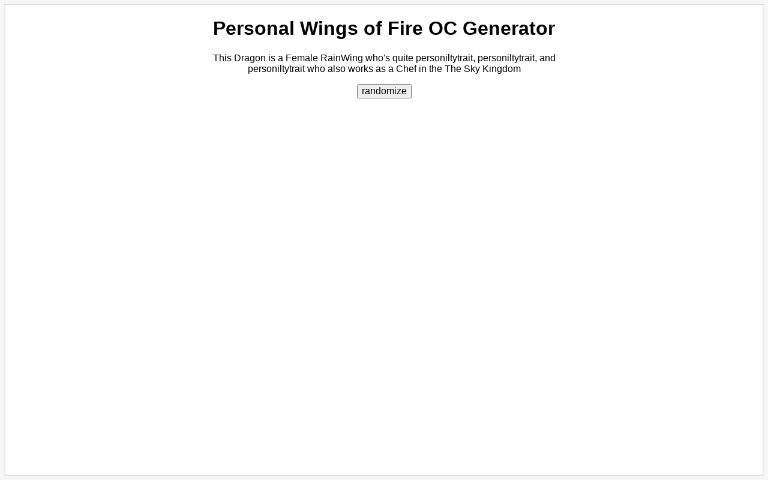 Personal Wings of Fire OC Generator