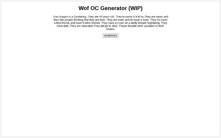 Wof OC Generator (WIP)
