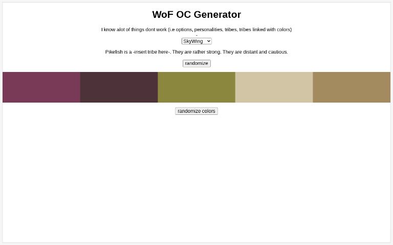WoF OC Generator