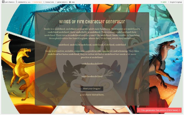 Wings of Fire Character Generator