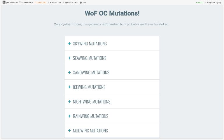 WoF OC Mutations! ― Perchance Generator
