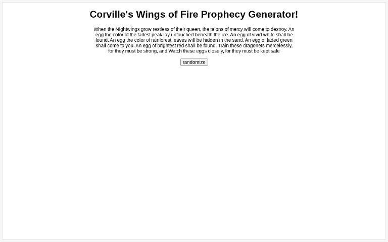 Corville's Wings of Fire Prophecy Generator!