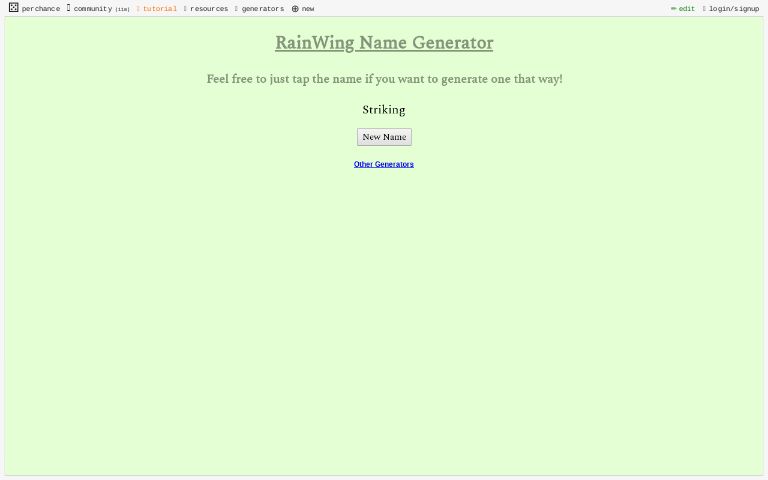 RainWing Name Generator