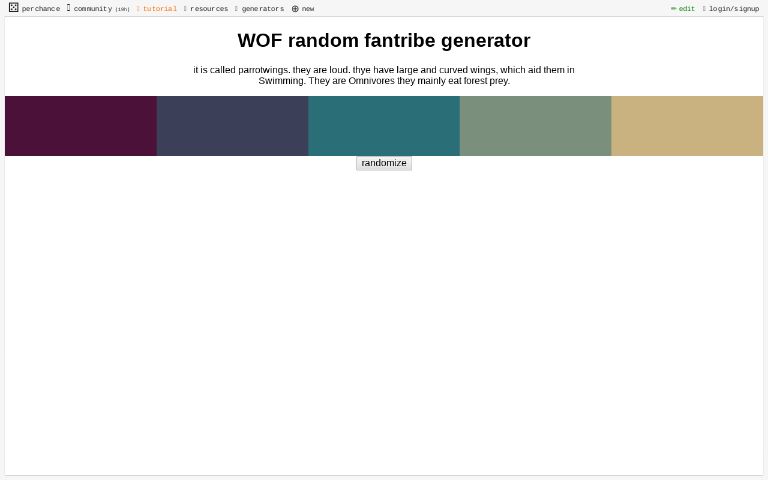 WOF random fantribe generator