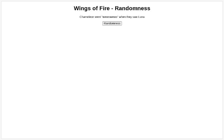 Wings of Fire - Randomness ― Perchance Generator