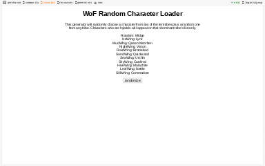 WoF Random Character Loader ― Perchance Generator