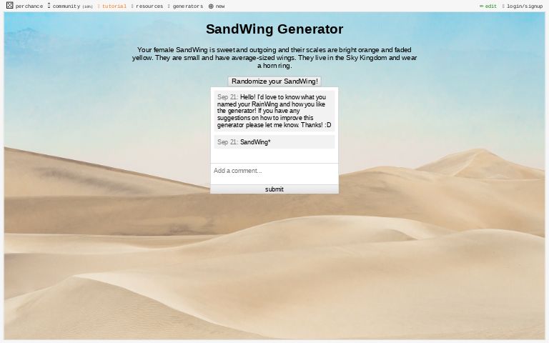 SandWing Generator