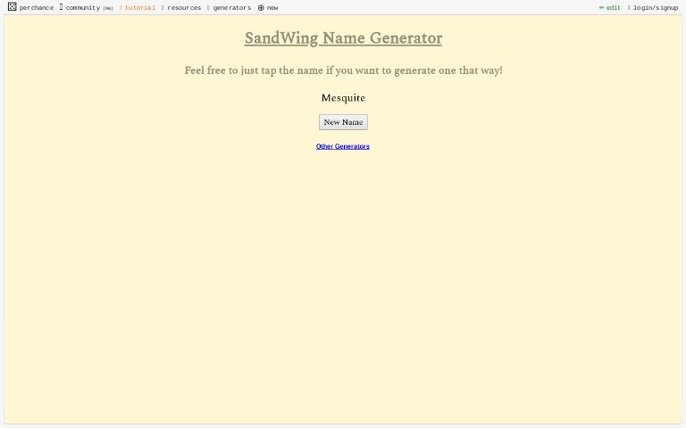 SandWing Name Generator