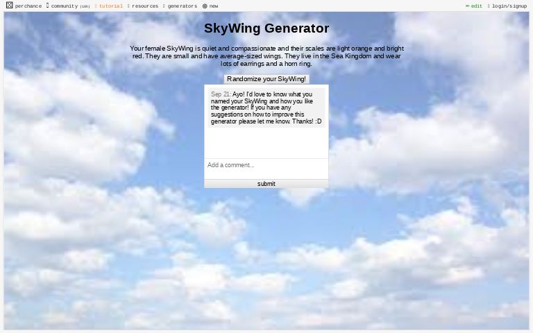 SkyWing Generator