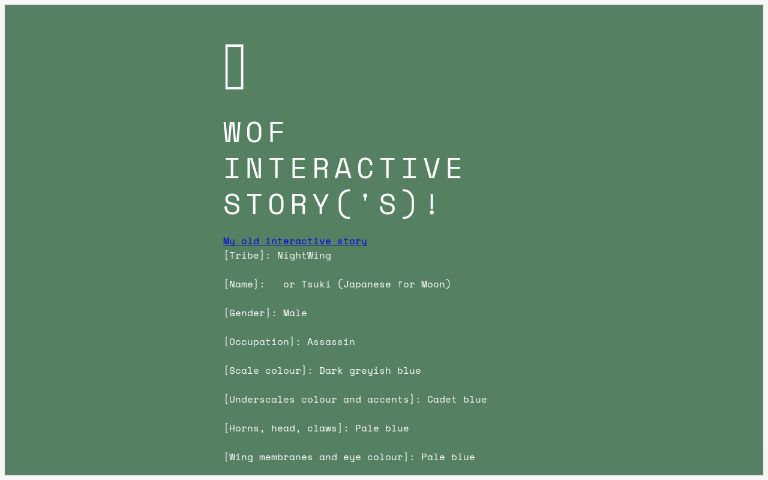 WoF interactive Story('s)! ― Perchance Generator