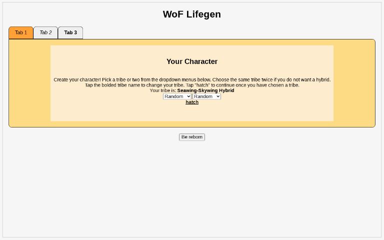 WoF Lifegen ― Perchance Generator