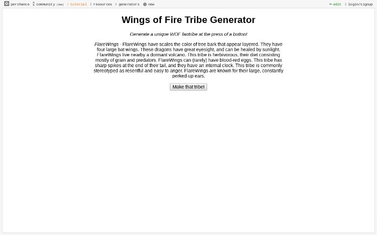 Wings of Fire Tribe Generator