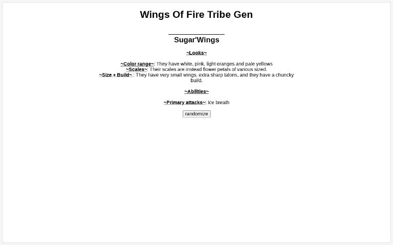 Wings Of Fire Tribe Gen