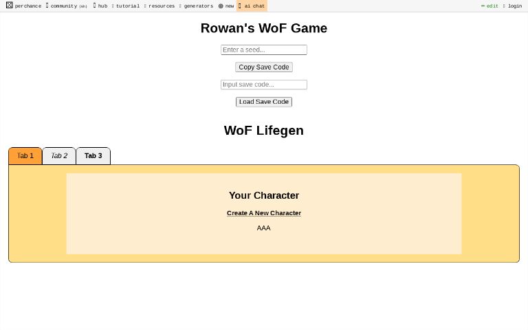 Rowan's WoF Game ― Perchance Generator