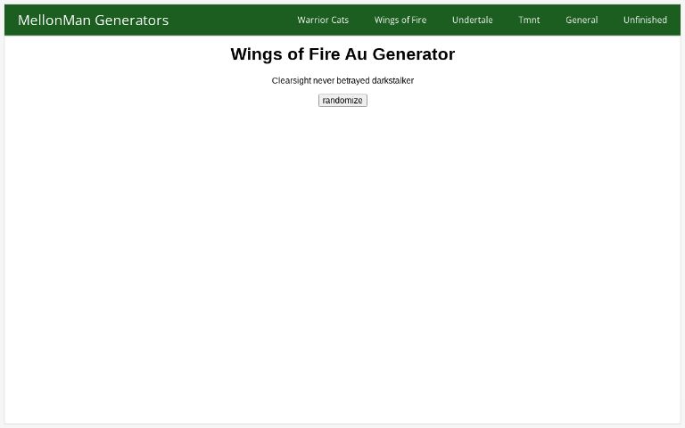 Wings of Fire Au Generator
